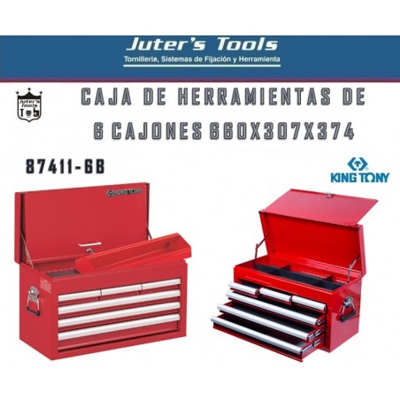 CAJONERA PARA HERRAMIENTAS 6 CAJONES KING TONY 87411-6B