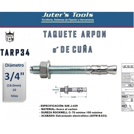 TAQUETE ARPON o´DE CUÑA