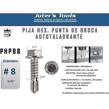 PIJA HEXAGONAL PUNTA DE BROCA #8
